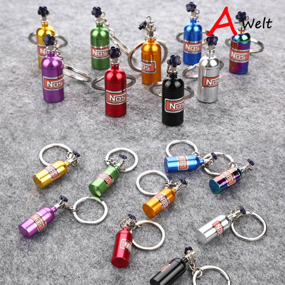5pcs A welt NOS Turbo Keychain Creative New Mini Nitrous Oxide Bottle ...