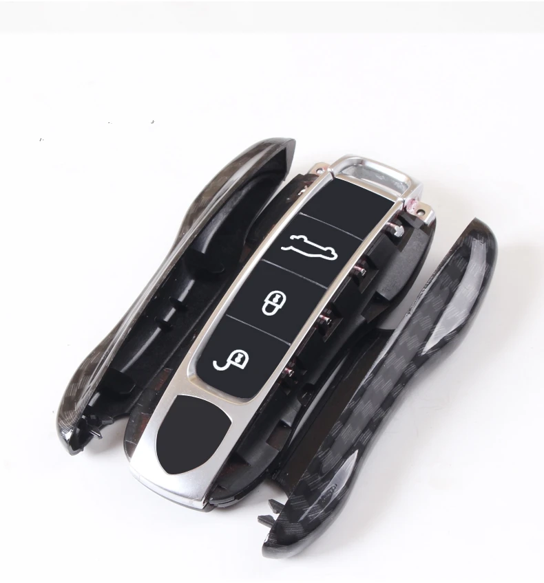 High-Quality-Car-ABS-Carbon-Fiber-Key-Case-Cover-Chain-For-Porsche ...