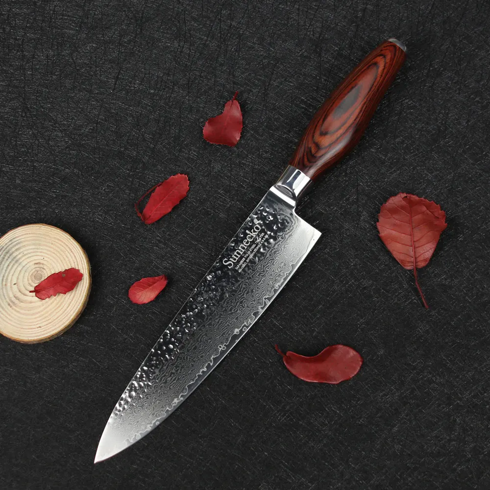 SUNNECKO 8" inch Chef Knife Kitchen Knives Japanese Damascus Steel ...