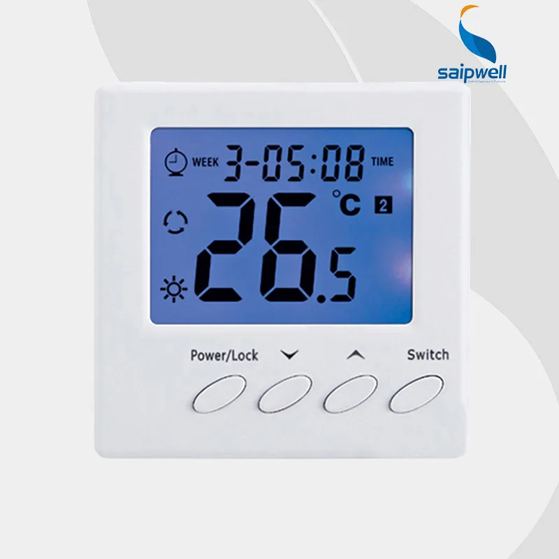Blue Backlight Weekly Programmable LCD Display Room Temperature ...