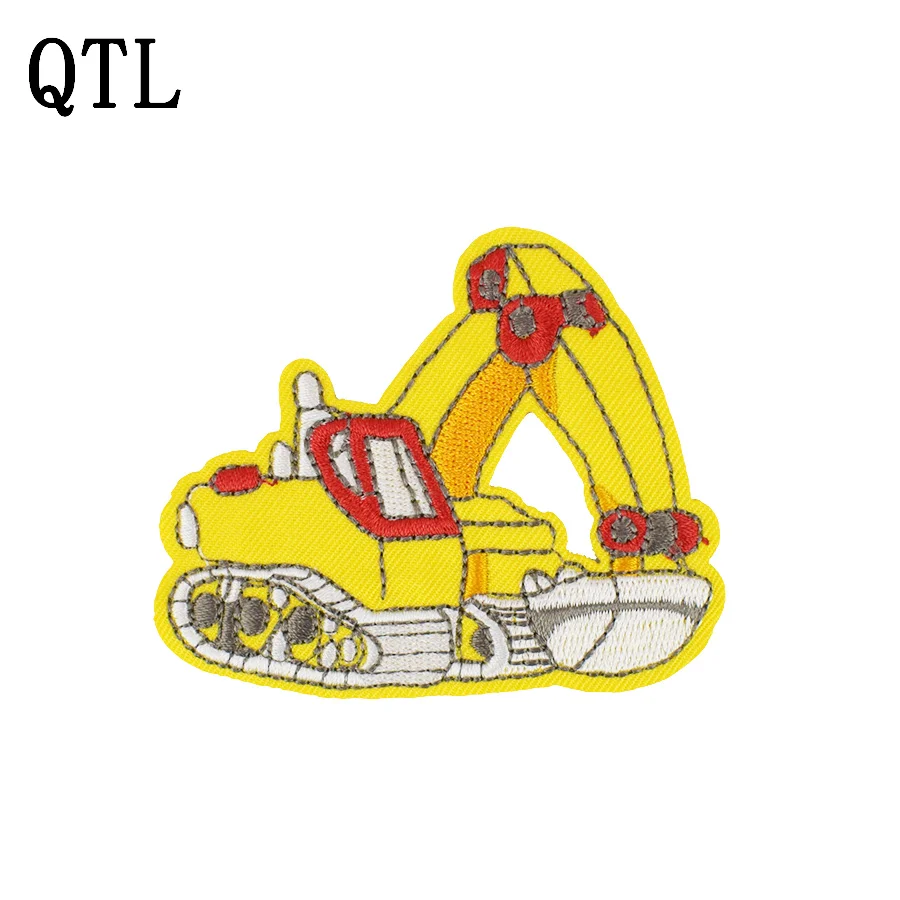 5PCS Yellow Embroidery Excavator Patches for Sewing Badge Clothes ...