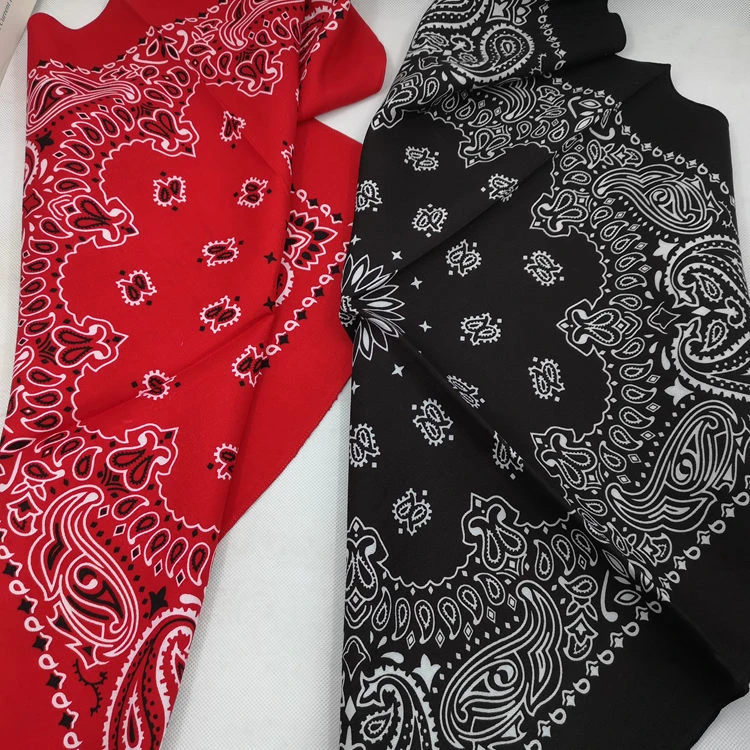 68*68cm 100% Cotton Black Red Hip-hop Paisley Bandanas Scarf Punk Skull ...