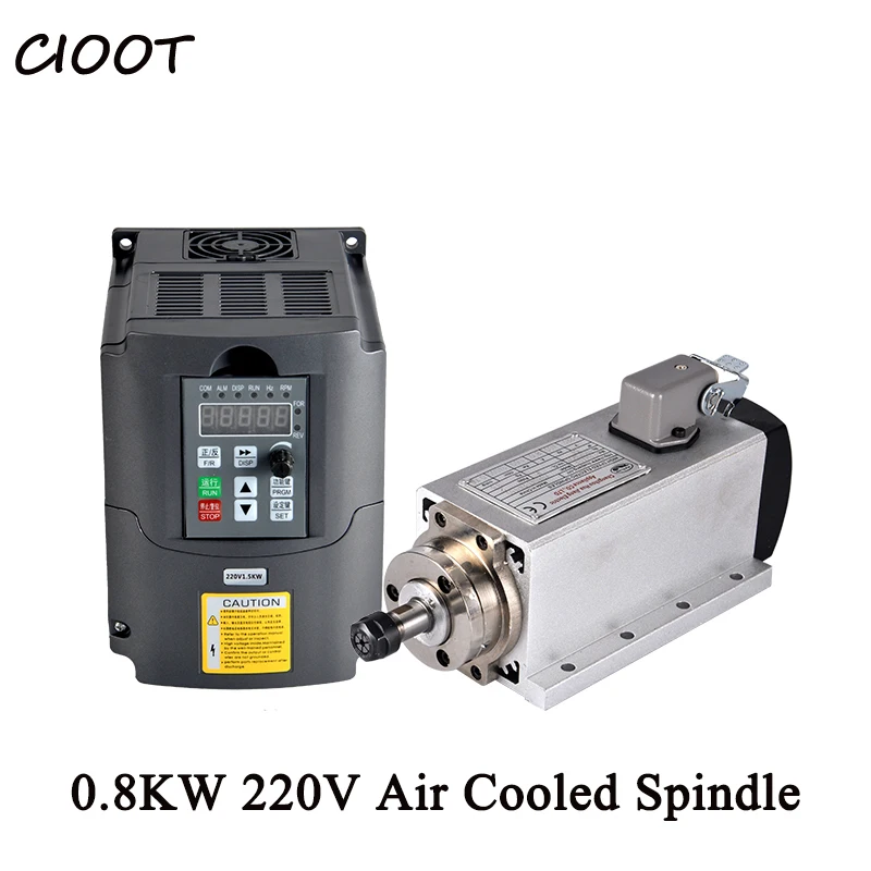 800W Air Cooled Spindle CNC Spindle Motor with 4 Bearings Machine Tool ...