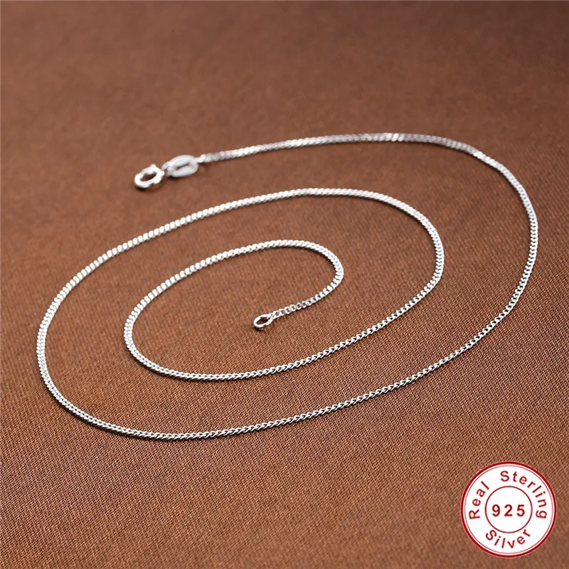 Аутентичные 925 пробы серебро Классический дизайн простое ожерелье цепь для Для женщин S925 ...
