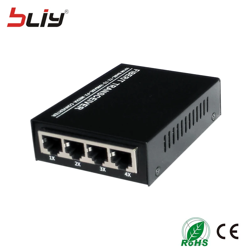 best 5 port ethernet switch single fiber single mode 4 copper to 1 ...