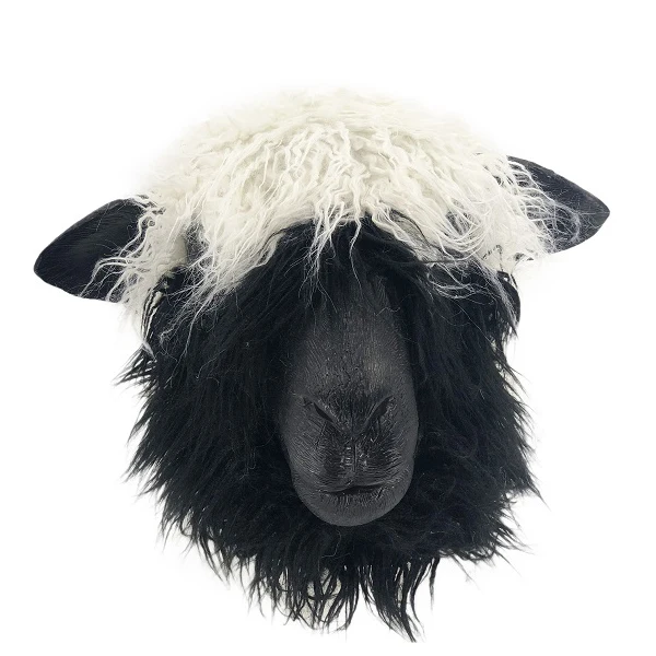 Realistic Animal Sheep Dress Up Over Head Size Mask For Party Halloween ...