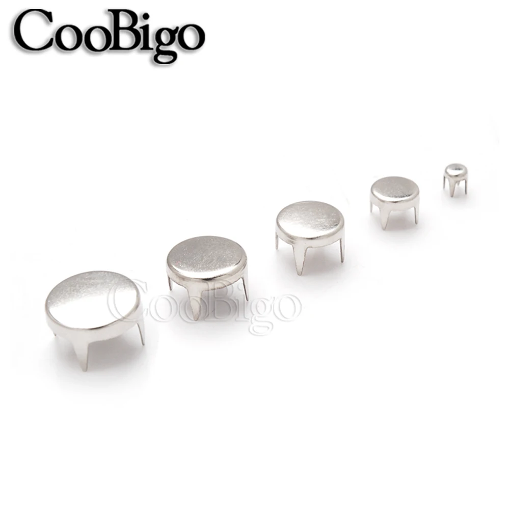 100pcs 3mm 10mm 4 Claw Spike Studs Round Flat Bead Rivet For Garment ...