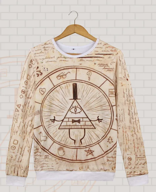 Anime Gravity Falls Bill Cipher Cartoon 3D Print Long Sleeve Hoodie ...