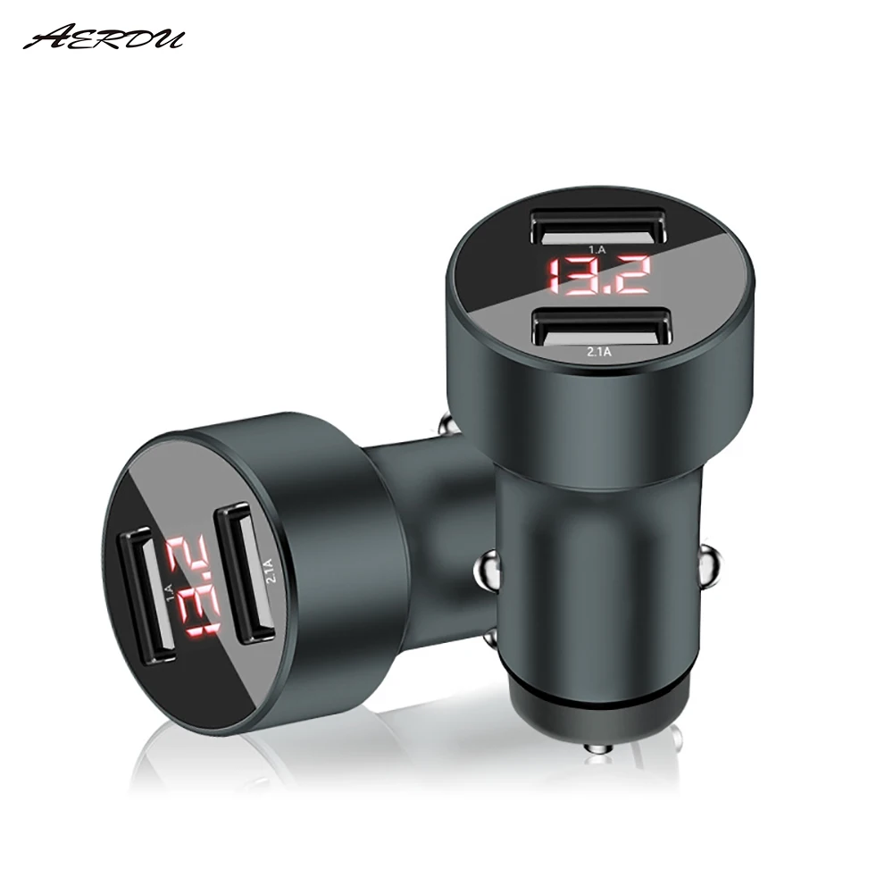 Aerdu metal smart digital display car mobile phone car charger fast ...