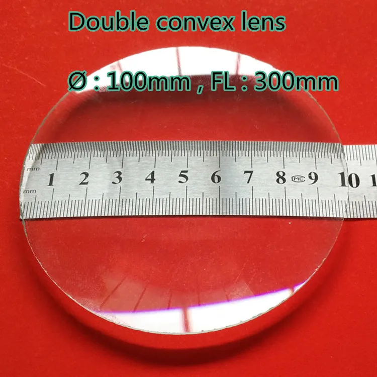 Double-convex-biconvex-glass-lens-100mm-diameter-300mm-focal-length-for ...