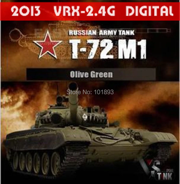Vstank 1/24 Scale T72 Tank VRH 2.4G Digital Electric Power Motor Airsoft BB Shooting Tanks Model ...