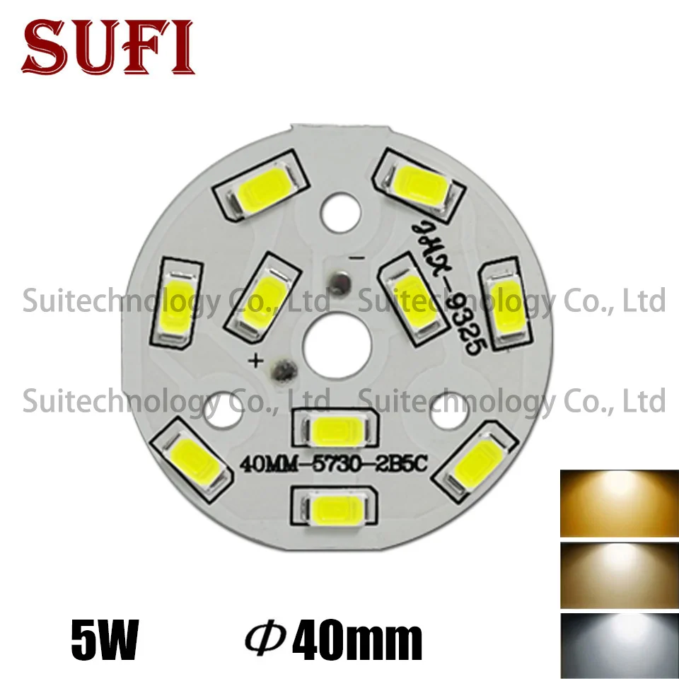 10pcs SMD5730 LED PCB 5W 40mm Brightness SMD Light Board White Natural ...