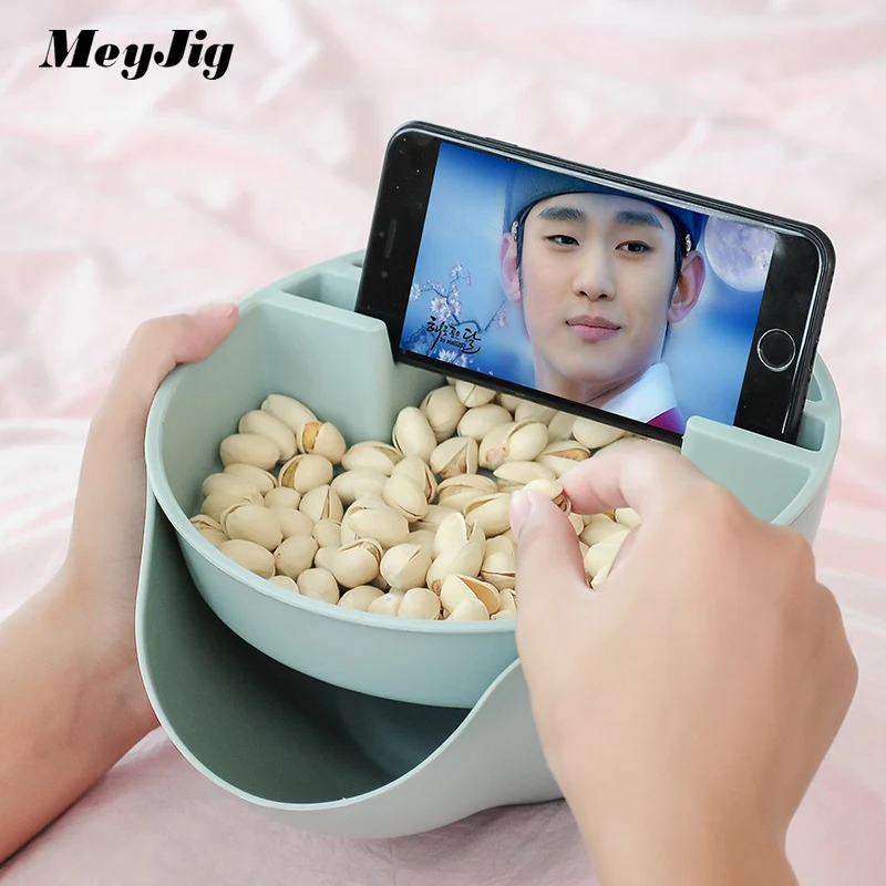 Multifunctional Double Deck Food Storage Box Living Room Snacks Candy ...