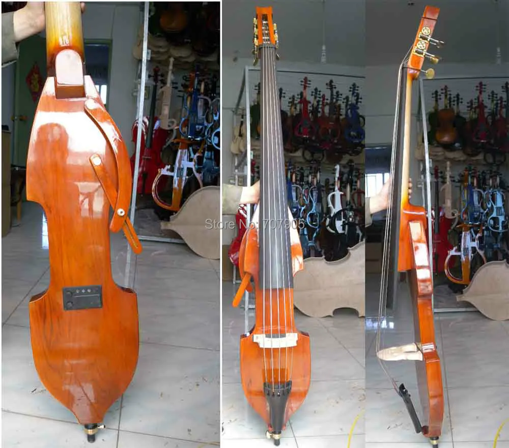 34 New 5 String Electric Upright Double Bass Finish Silent Powerful Sound 0012 2 In Guitar