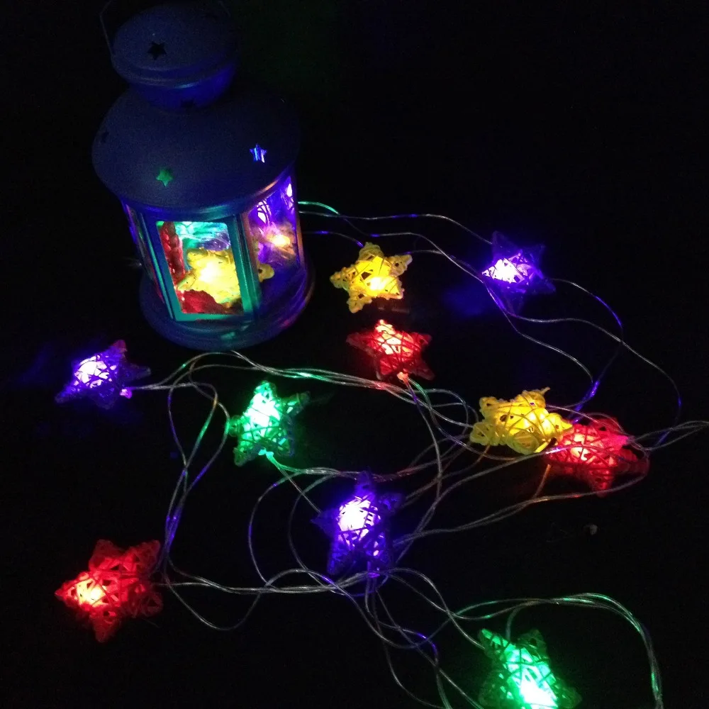 3W Modeling String 20pcs Colorful Rattan Star LED Bulbs AC110V220V ...