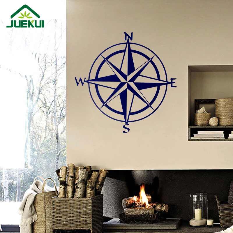 Nautical Compass Wall Decal Sticker Vinyl Compass Decal Sea Inspired Murals Home Decor Living