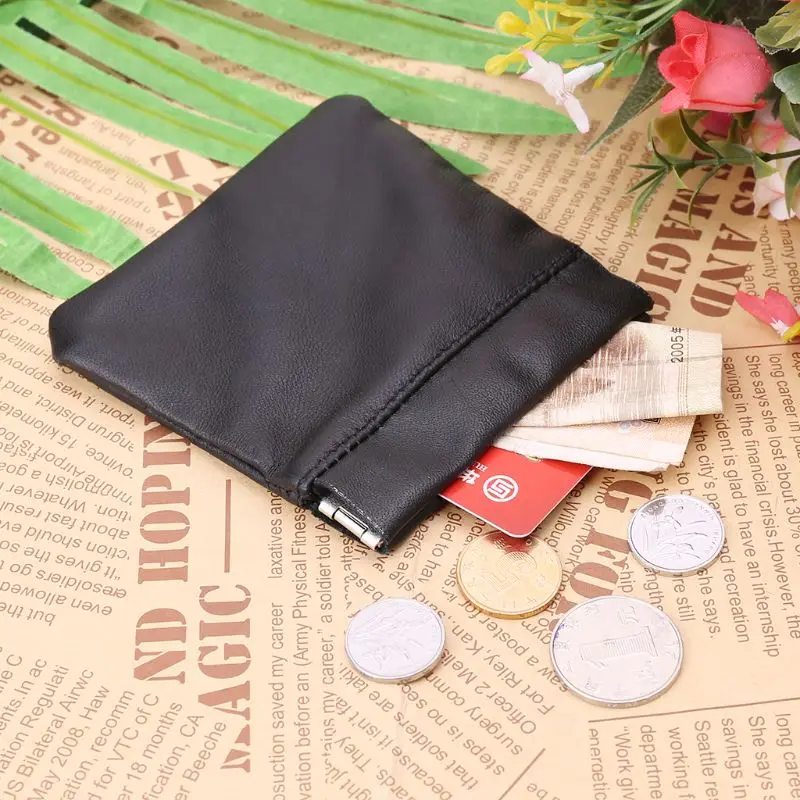 Small-Change-Bag-Men-Ladies-Genuine-Leather-Coin-Pouch-Snap-Top-Purse ...