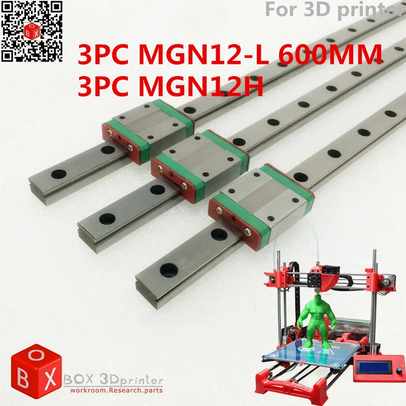 For 3D printer 12mm Linear Guide MGN12 L= 600mm linear motion rail ...