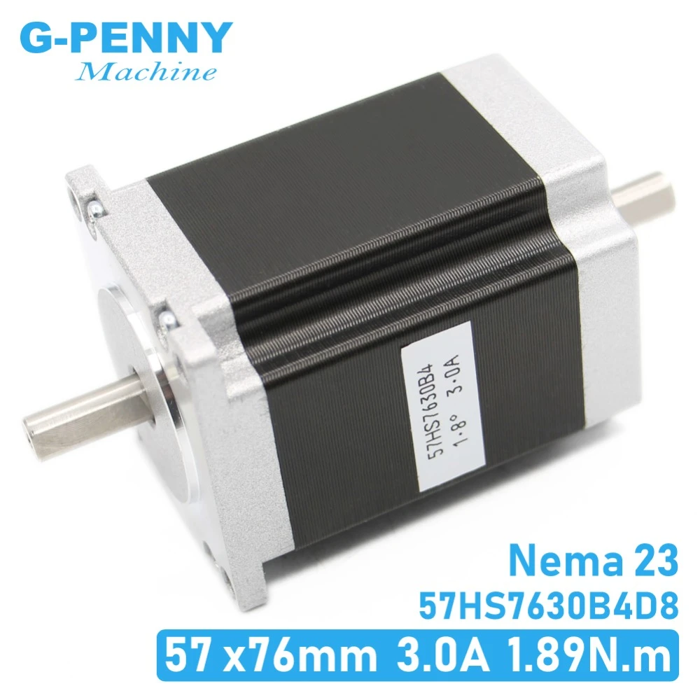 NEMA23 stepper motor dual shaft 57x76mm D=8mm 1.89N.m 3A 4 Lead 1.8deg ...