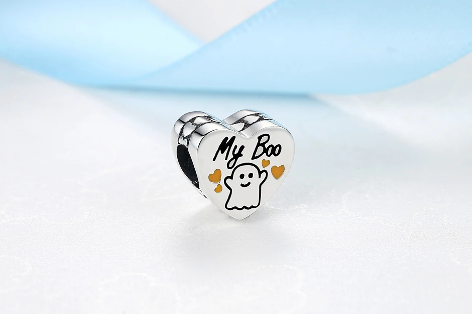 Authentic 925 Sterling Silver Charm Bead Halloween My Boo Romantic ...