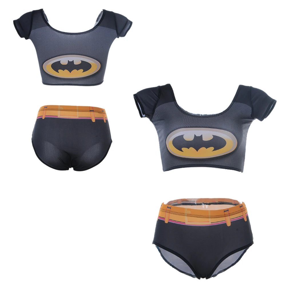 Costume Batman Bathing Suits Swimwear The Batman Bikinis Crop Top Short ...