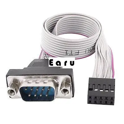 RS 232 Serial D sub DB9 9 P M/F Cable Plano IDC Conector 32 cm Longitud ...
