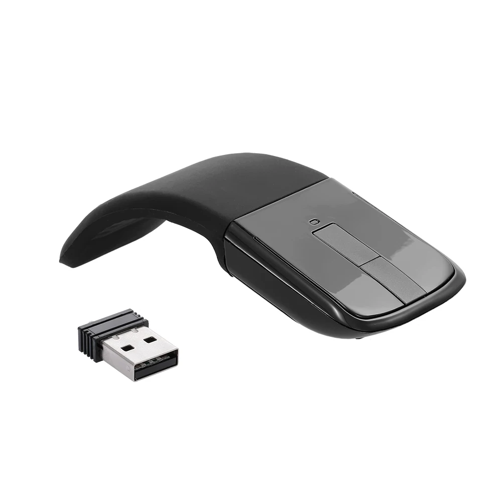 Wireless Foldable Arc Touch Computer Mouse Ergonomic Optical Gaming ...