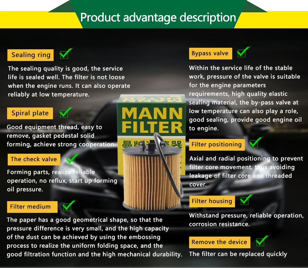 MANNFILTER 자동차 오일 필터 HU7019z 도요타 크라운/캠리/하이랜더/렉서스 ES/NX/RX 자동 부품|filter ...