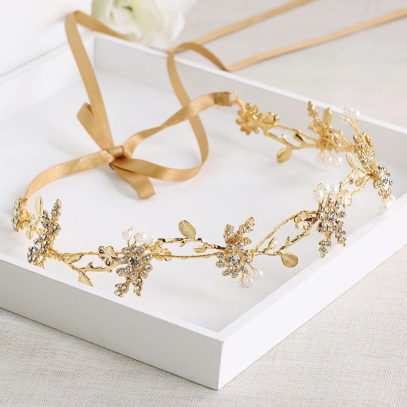 Accesorios hechos a mano del pelo de la boda novias oro Tiaras diademas ...