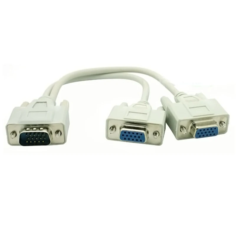 1 macho VGA a 2 hembra VGA Cable divisor 2 vías VGA dvga Monitor Dual ...