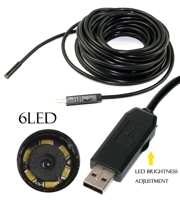 Portable 5M Cable 7mm Lens Waterproof Mini USB Endoscope Inspection ...