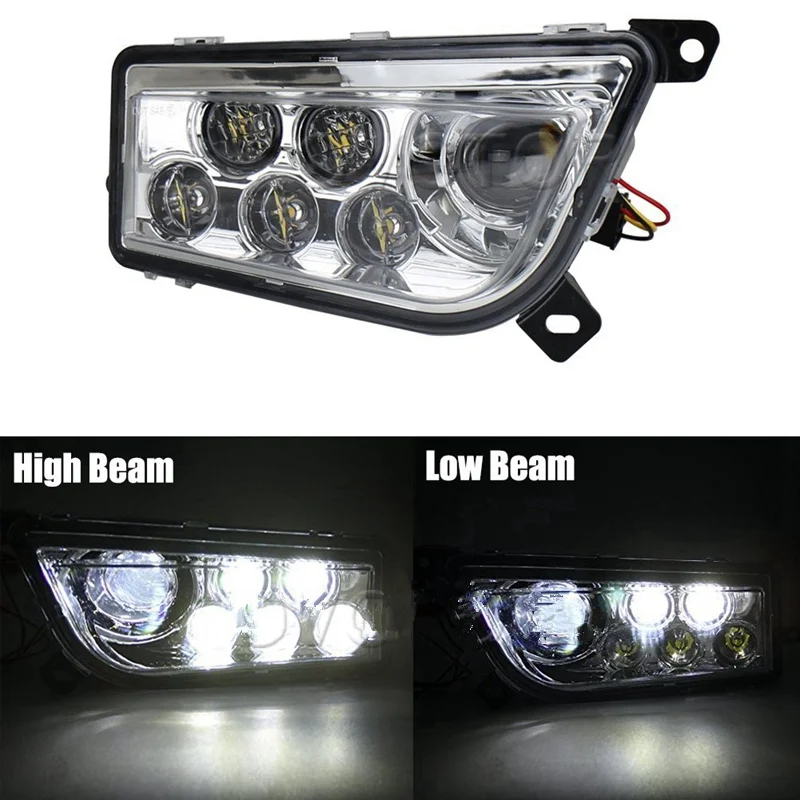 UTV Chrome & black Led headlamp ATV UTV headlight led polaris rzr xp ...