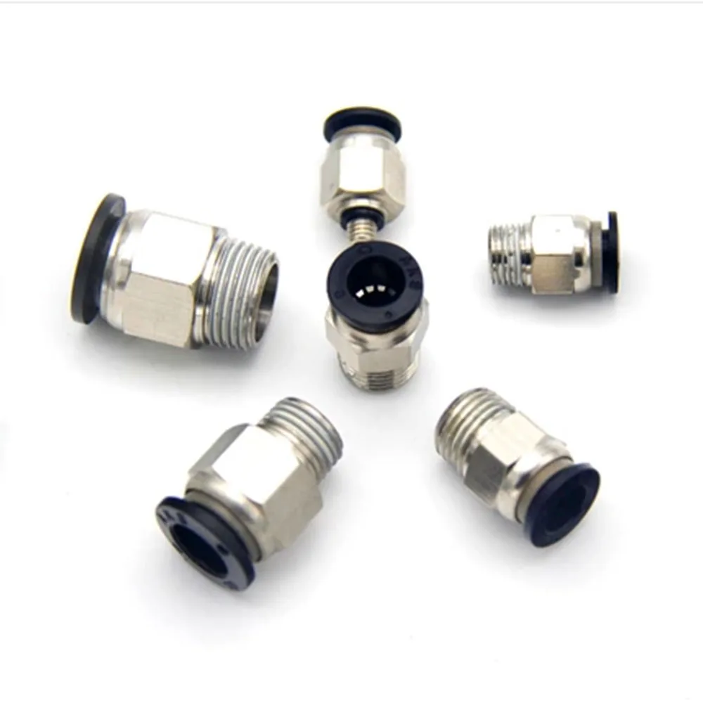 5pcs 4mm Tube to M5 Thread Straight Pneumatic Tubing Push in Brass ...