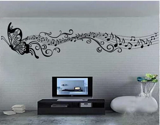 Classical Music Butterfly Wall Stickers Home Decor Sticker Art Decals ...
