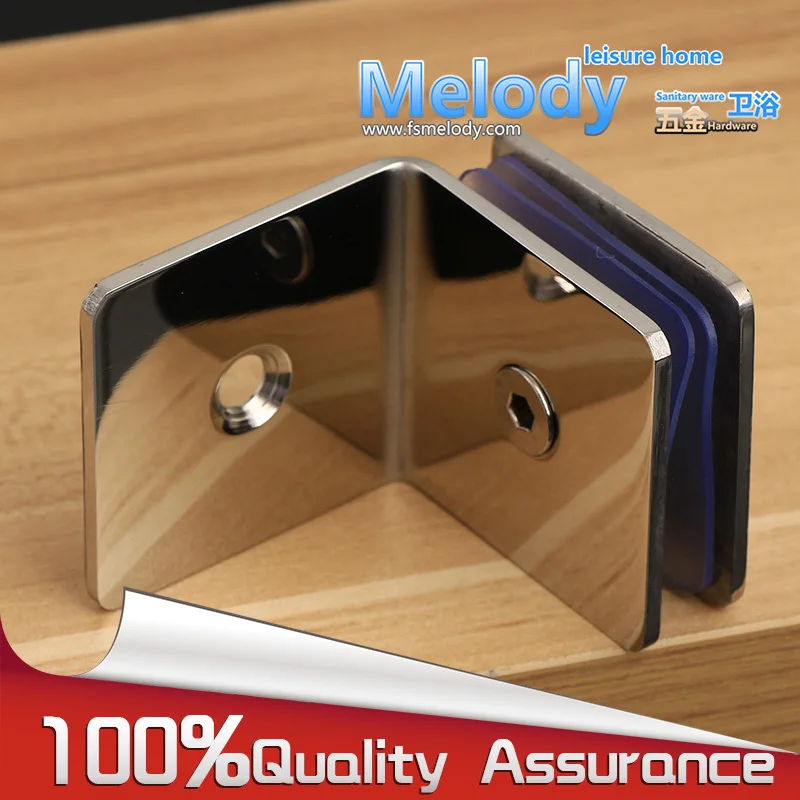 Me H90l Bathroom Clip Glass Fitted Clip 304 Stainless Steel Glass Clamp Partition Code 90 Degree