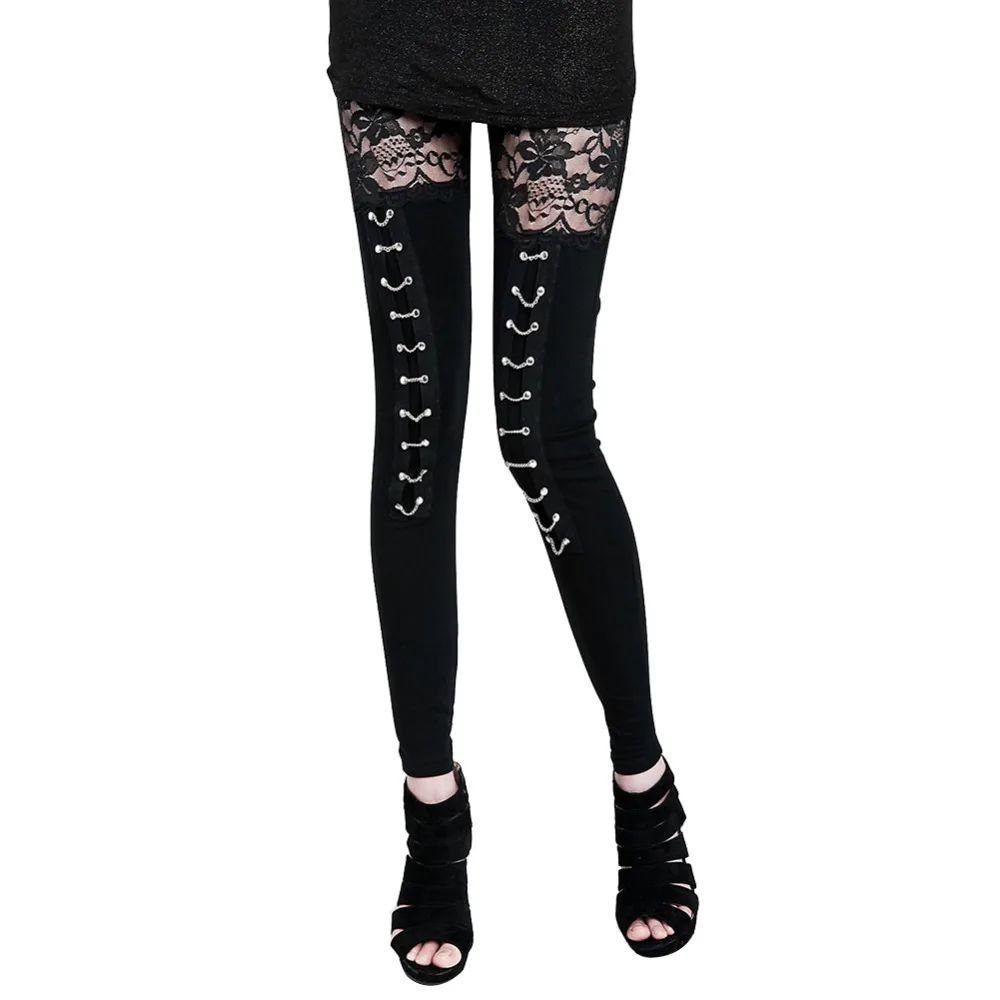 Lisli Women Punk gothic Rock Legging Sexy Lace Splice Vestidos ...