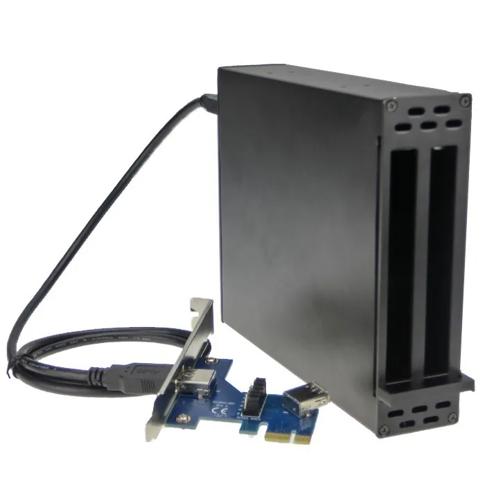 Pci-e X1 To 2 Pci 32bit Slots Adapter Riser Card Sound Card Network ...