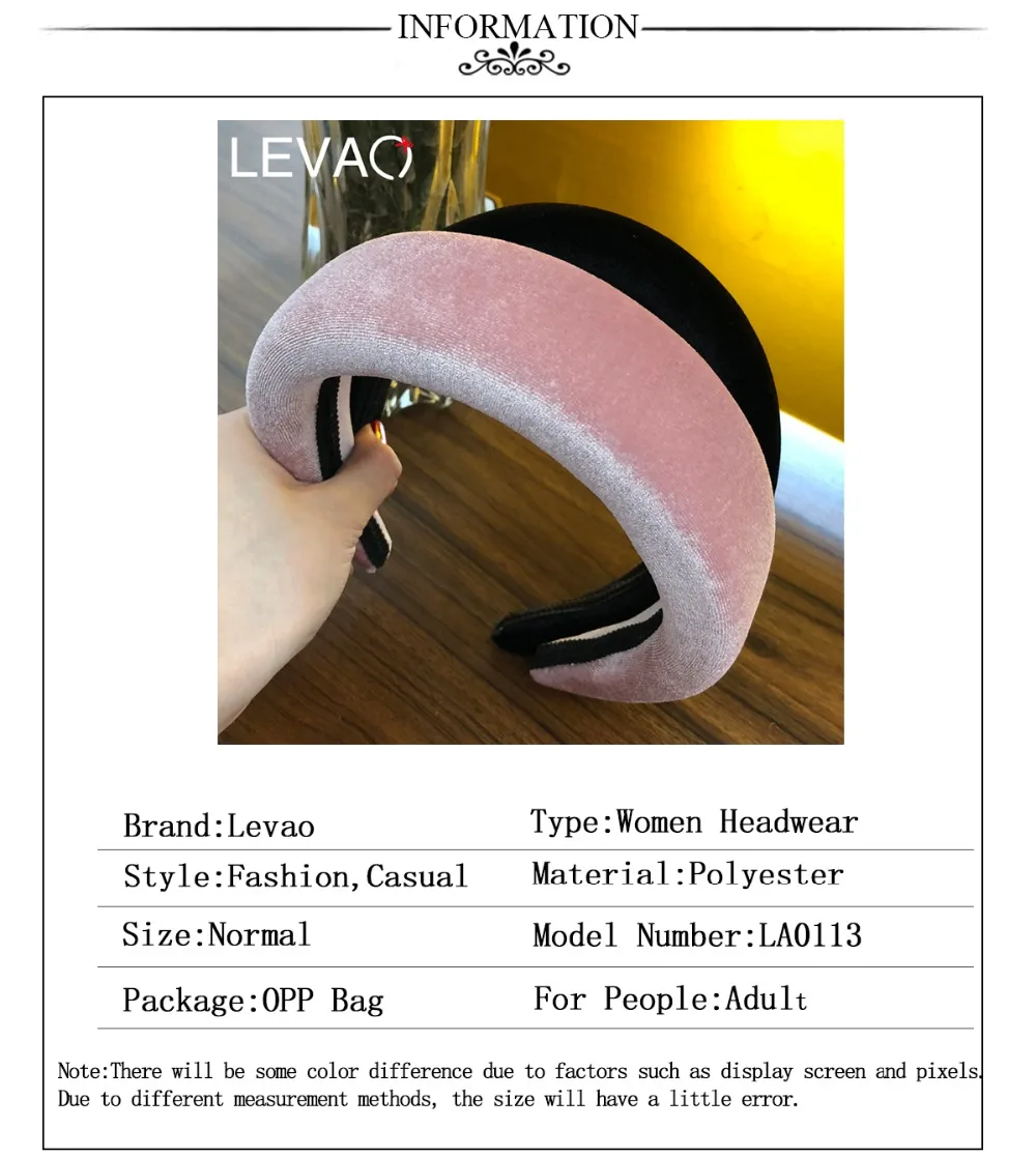 Levao толстые бархатные женские повязки для волос аксессуары головная ...