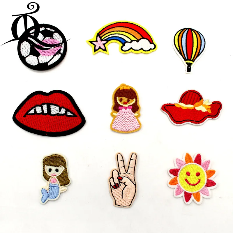 use embroidered fabric Iron on Sew on cartoon sticker patches/badges ...
