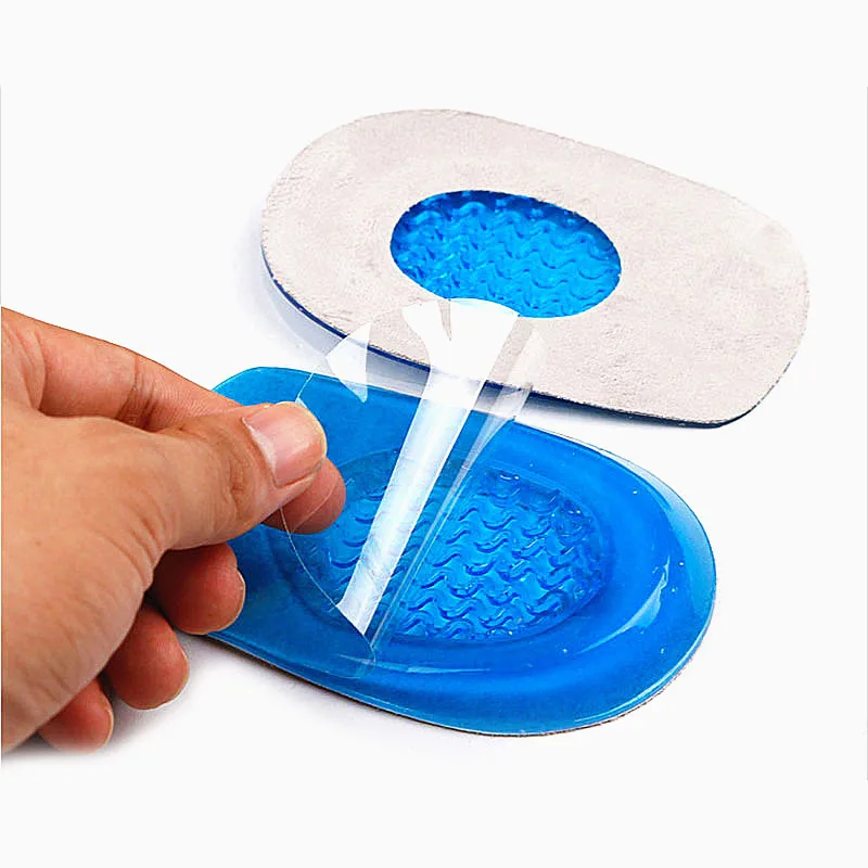 1pair Silicone Gel Insoles Heel Cushion Soles Relieve Foot Pain ...