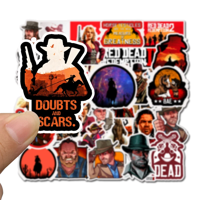 50 PCS Game Red Dead Redemption 2 Series Stickers Motorcycle Sticker ...