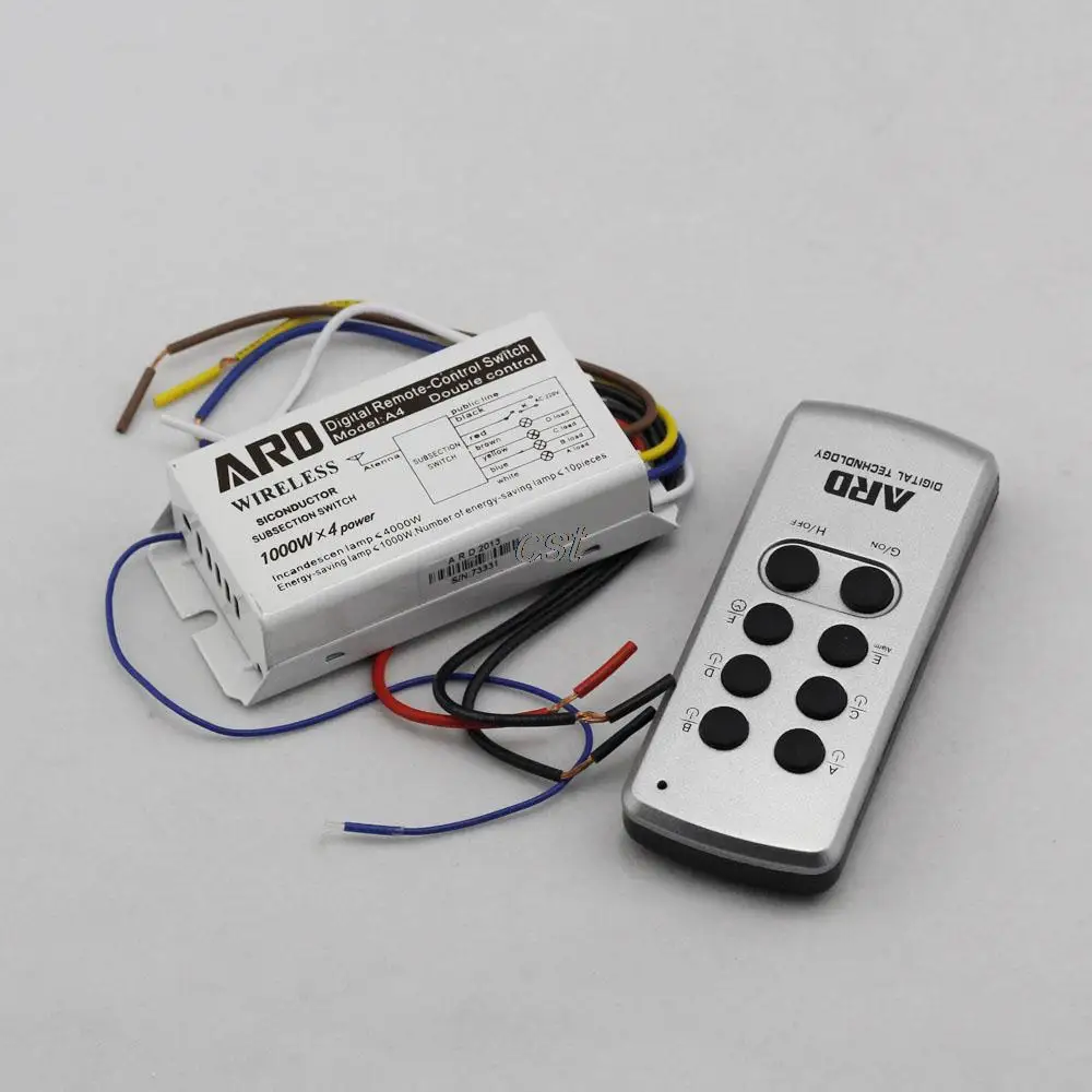 4 Channel Digital Wireless ARD Remote Control Power Lamp Light Switch 4 ...