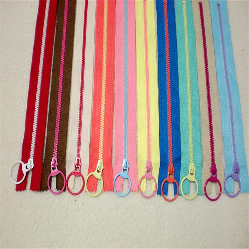 20CM 20 PCS CONTRAST COLOR 3# Resin Zippers Lifting Ring Quoit Zipper ...