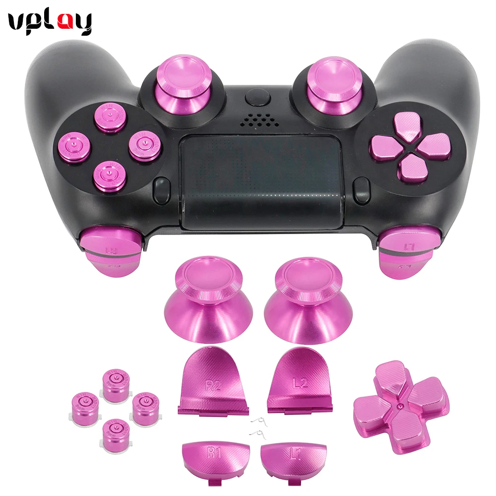 VPLAY PS4 Wireless Controller Aluminum Metal Buttons Thumbsticks Analog ...