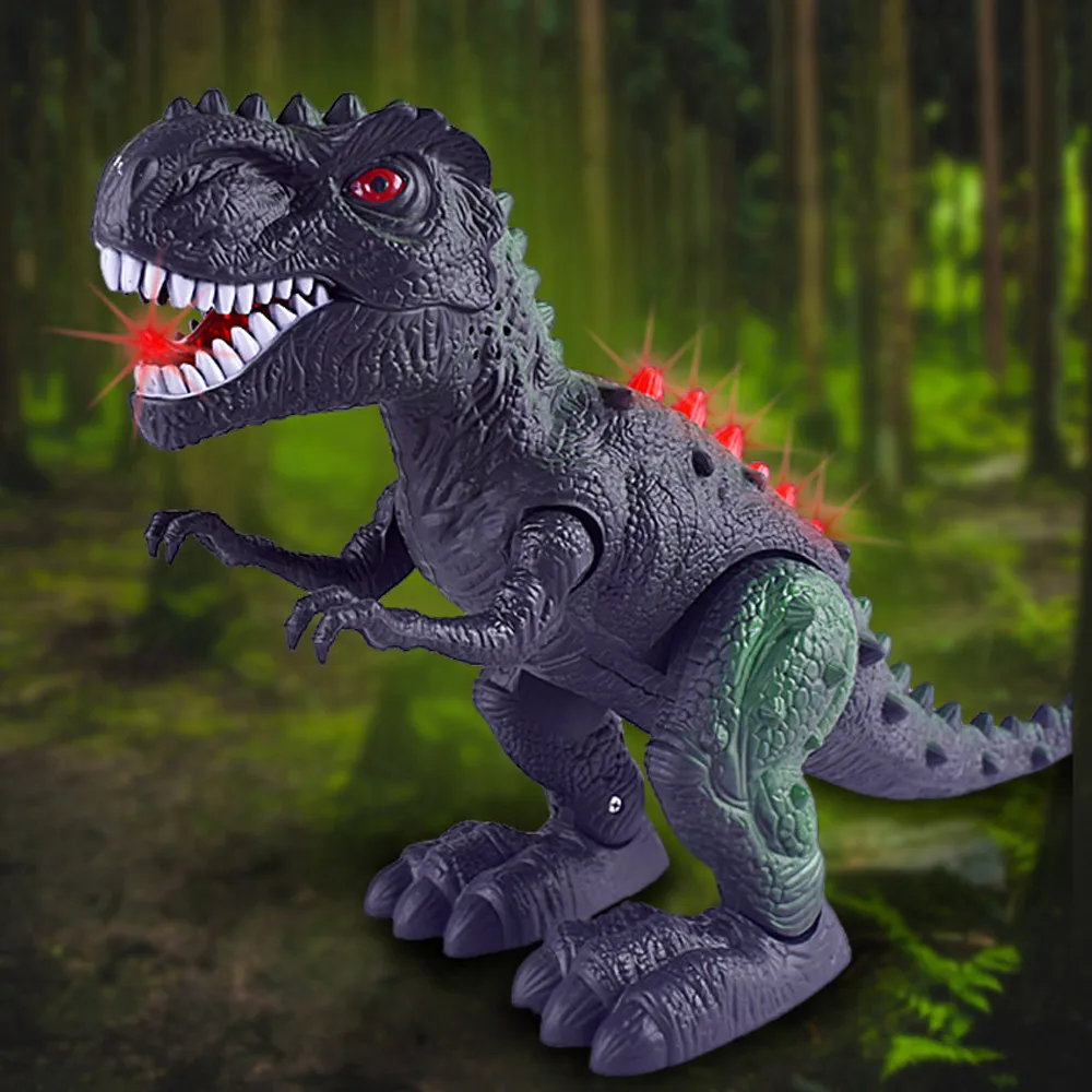 Hiinst Lights Sounds Real Movement Dinosaur Electronic Walking Robot Roaring Interactive Toy