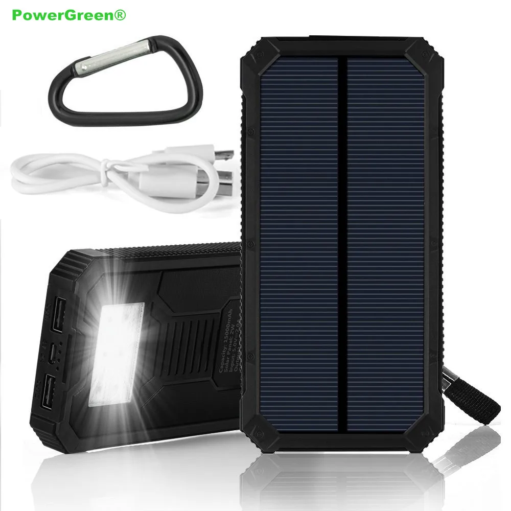 PowerGreen Solar Power Charger 15000mAh Solar Power Bank Mini Solar ...