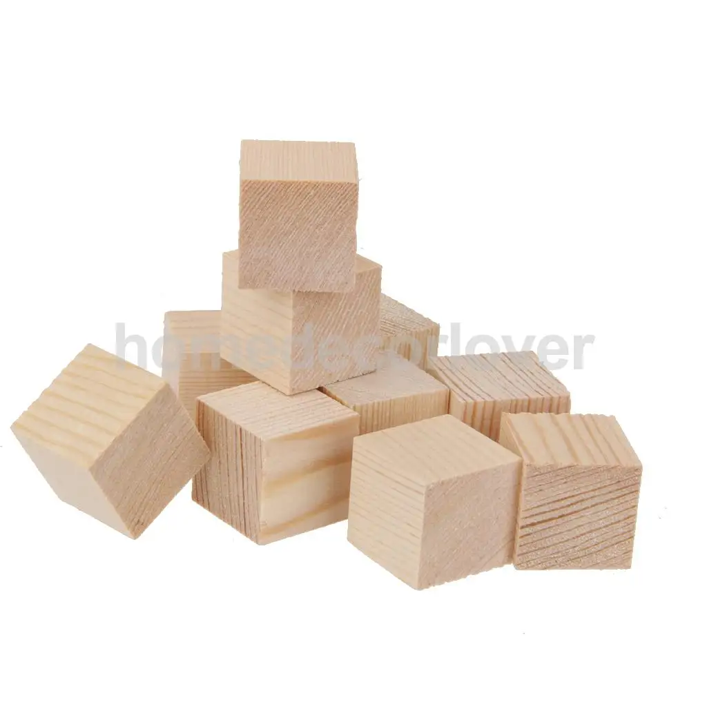 Cubitos de madera Natural qure, adornos para manualidades, 25x25x25mm ...