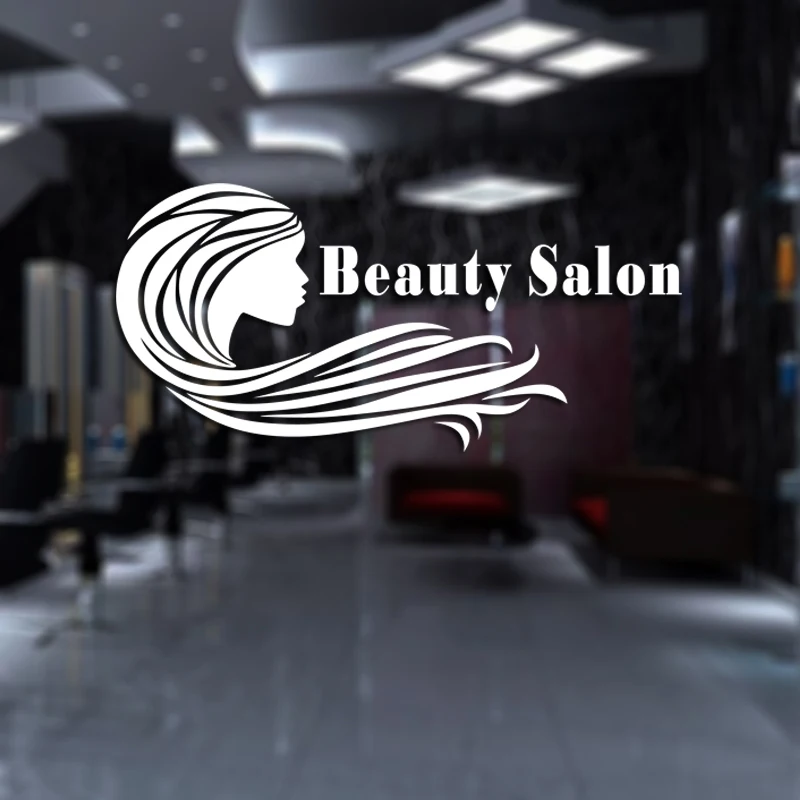 Hair Salon Sticker Beauty Scissors Decal Haircut Name Posters Vinyl ...