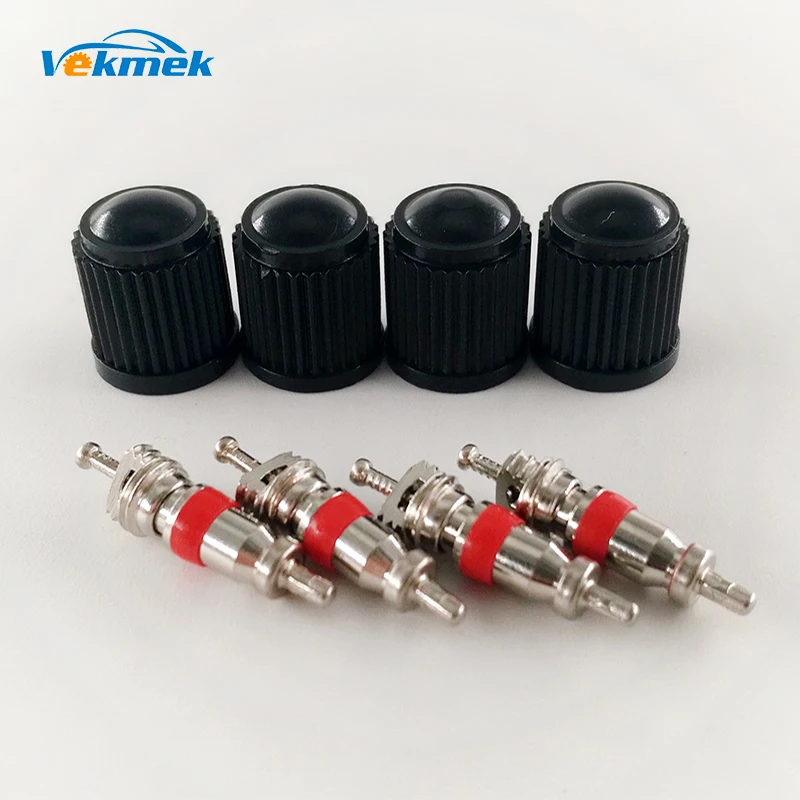 1 Set Tire Valve Service Kit 4 Tyre Valve Cores 4 Plastic Valve Caps ...
