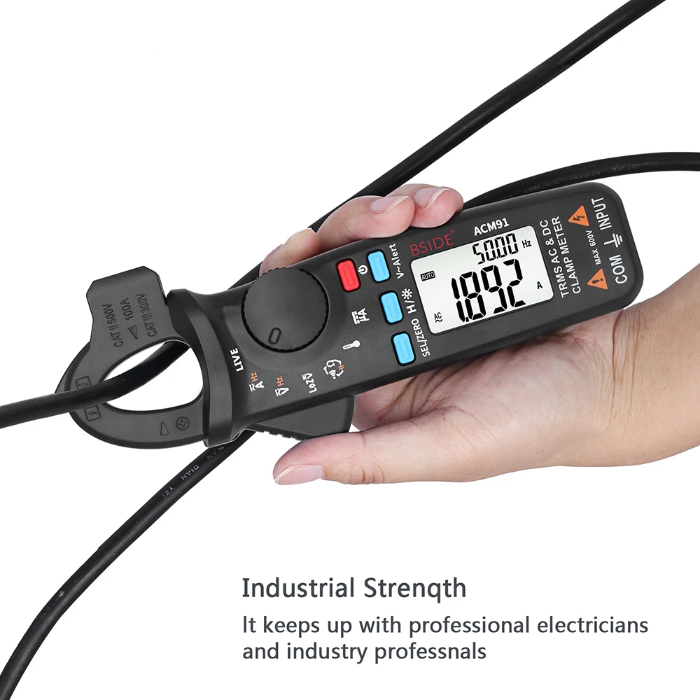 ACM91 Digital Clamp Meter Professional LCD Multimeter AC/DC Voltmeter ...